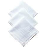 Amazon.com: Men's Pure White 100% Cotton Handkerchief : Clothing, Shoes ...