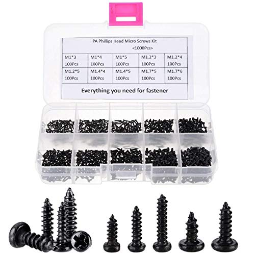 Small Screws M1 M1.2 M1.4 M1.7 Mix Carbon Steel PA Phillips Head Micro Screws Phillips Cross Pan ...
