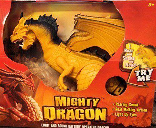 Mighty Dragon Light and Sound Battery Operated Yellow Dragon - Want It All