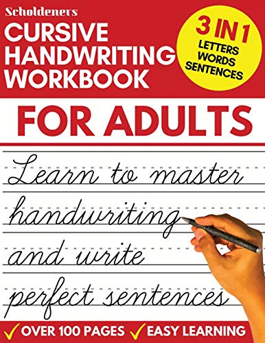 Cursive Handwriting Workbook For Adults Learn Cursive Writing For 
