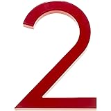 Modern House Number - Red Powder Coated Aluminum - Modern Font 8" Tall ...