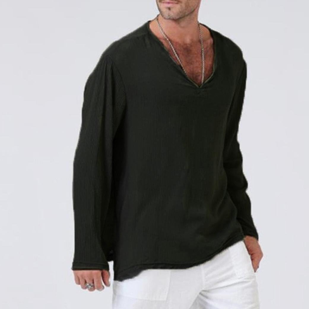 Lettori audiocassette Maglietta Camicia Uomo Scollo A V Casual T-Shirt ...