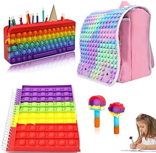 Pop-On-It Backpack Fidget Toys Unicorn School Backpack Bag Push Pop ...