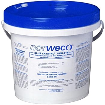 Amazon.com: Norweco 4 Pack of 10lb. Blue Crystal Chlorine Tablets for ...