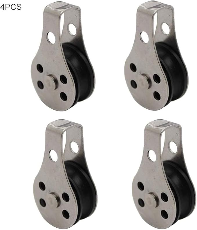 Pulley Stainless Steel Boat, Single Upright Pulley with Wheel-Black ...