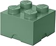 LEGO Brick 4 Knobs, Stackable Storage Box, 5.7 l, Sand Green, 25 x 25 x ...