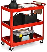 Amazon.com: Goplus 3-Tier Utility Cart, Heavy Duty Commercial Service Tool Cart w/Lockable ...