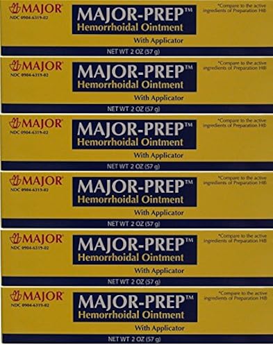 (6 Pack) Major PREP HEMORRHOIDAL Ointment with APPLICATOR 2 OZ. Each ...
