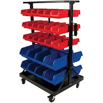 Amazon.com: Strongway 52-Bin Double-Sided Rolling Bin Rack: Home & Kitchen
