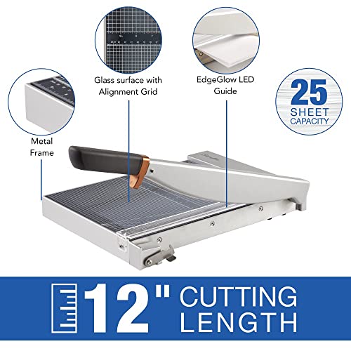 Swingline Paper Cutter, Guillotine Trimmer With EdgeGlow LED Cut Guide ...