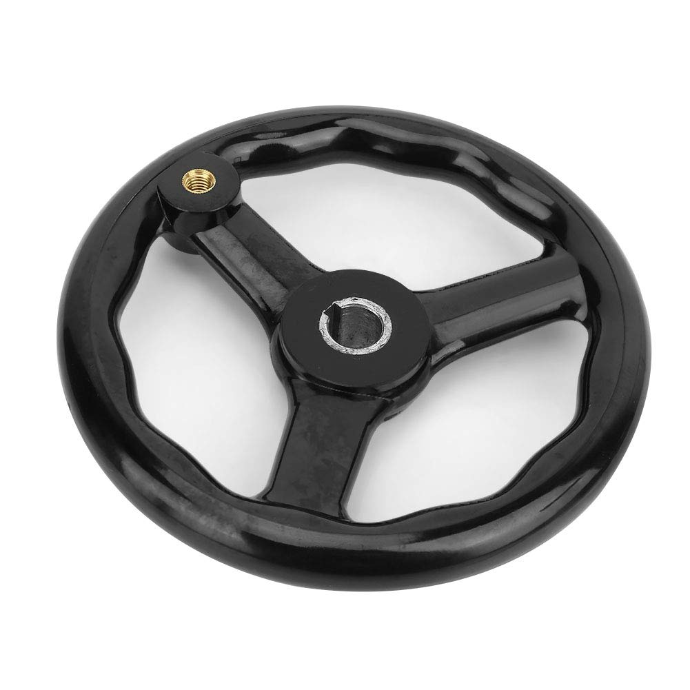 Hand Wheel -200 * 18mm Black Anti-slip 3 Spoked Lathe Handwheel with ...