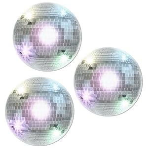 Pack of 3 Disco Ball Cut-Outs - 70s Party Decorations: Amazon.co.uk ...