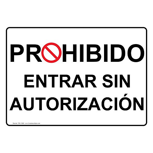 compliancesigns plástico prohibido Entrar sin autorización señal, 10 x ...