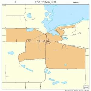 Amazon.com: Large Street & Road Map of Fort Totten, North Dakota ND ...