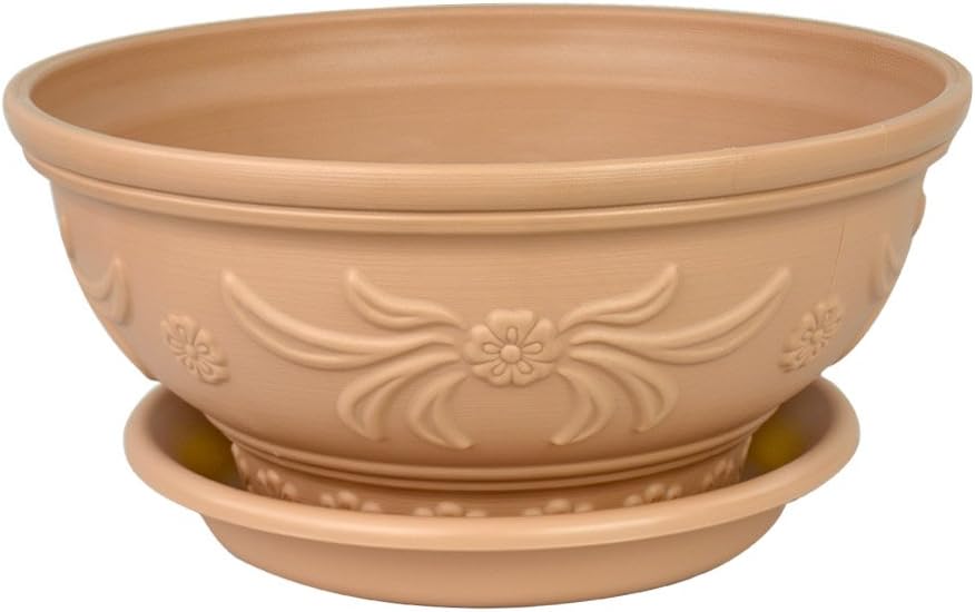 Gardeningwill 12 Inch Clay Color European Relief Environmental Planter ...