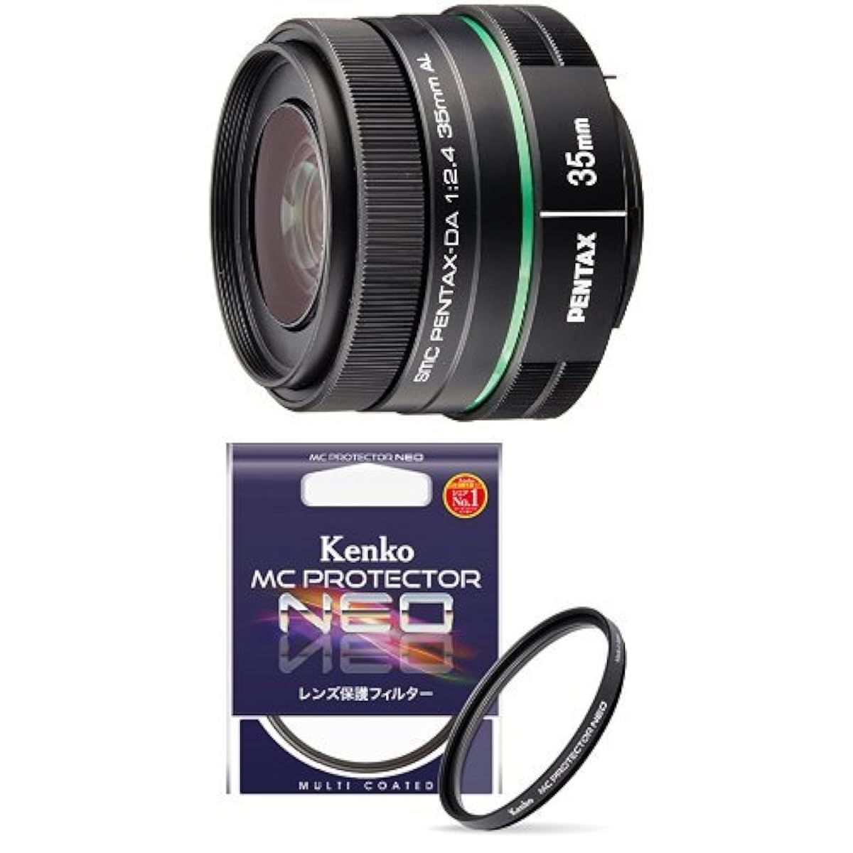 [해외] PENTAX 단초점 렌즈 DA35mmF2.4AL K마운트 APS-C사이즈 21987 블랙 + Kenko 카메라용 필터 MC 프로텍터 NEO 49mm 세트