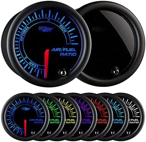 GlowShift Tinted 7 Color Narrowband Air/Fuel Ratio AFR Gauge - Lean ...