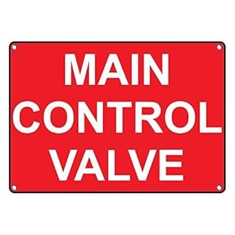 Amazon.com: Weatherproof Plastic Main Control Valve Sign with English ...