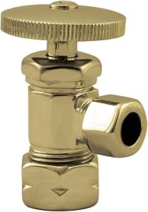 Westbrass Round Handle Angle Stop Shut Off Valve, 1/2" Copper Pipe ...
