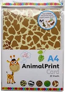 Amazon.com : A4 Assorted Animal Print Card - 20 A4 Sheets and 5 Shaped ...