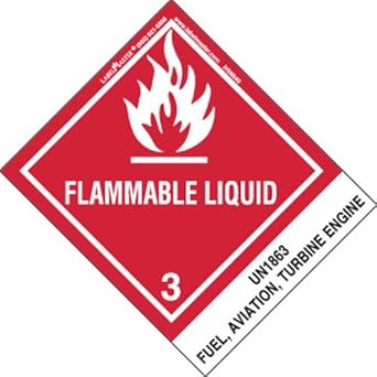 Labelmaster HSN5400 Flammable Liquid Label, UN1863 Fuel, Aviation ...