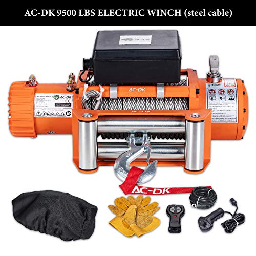 AC-DK 9500 lb Electric Winch Kit, 12V Waterproof IP67 Truck Winch with ...