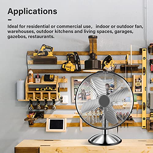 Simple Deluxe 12 Inch Stand Fan, Horizontal Ocillation 75°, 3 Settings ...