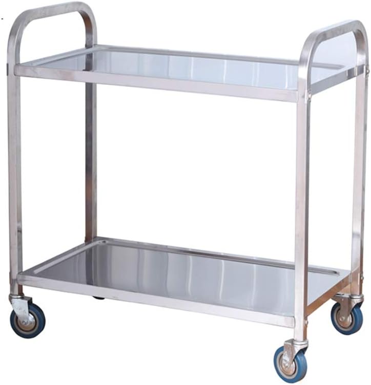 2 Tier Stainless Steel Detachable Serving Trolley Cart Clearing Trolley ...