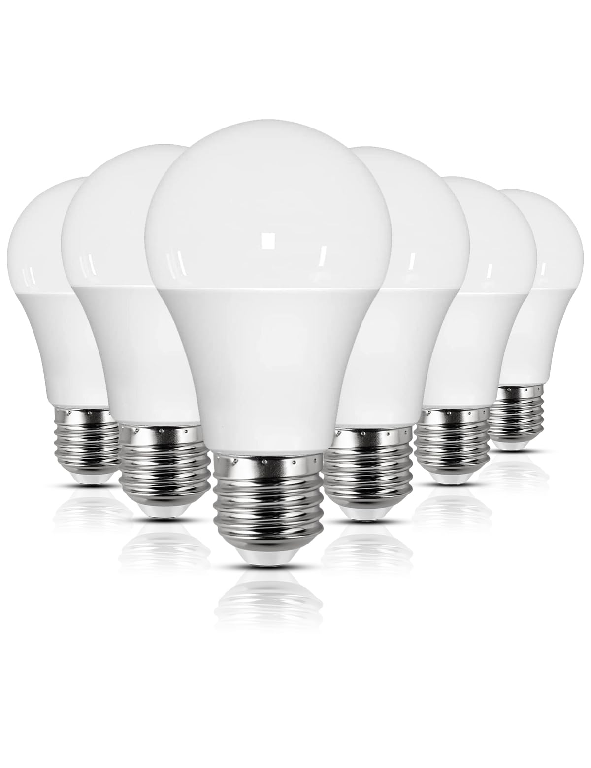 A19 LED Bulbs 60 Watt Equivalent, Daylight White 6000K, E26 Screw Base ...