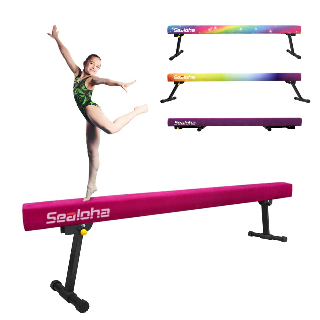 Sealoha 8ft Ultrasimple Adjustable&Foldable Balance Beam,High-Low Floor ...