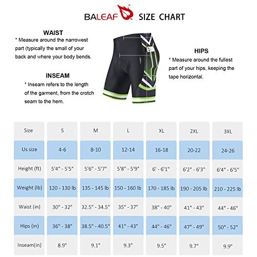 BALEAF Men's Bike Shorts 4D Padded Pockets Cycling Bicycle Riding Mountain Biking Cycle Half ...