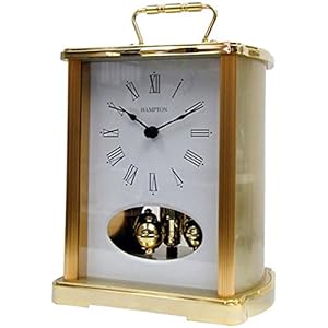 Amazon.com: Hampton Haddon Brass Mantel Clock Brass Carriage Clock ...