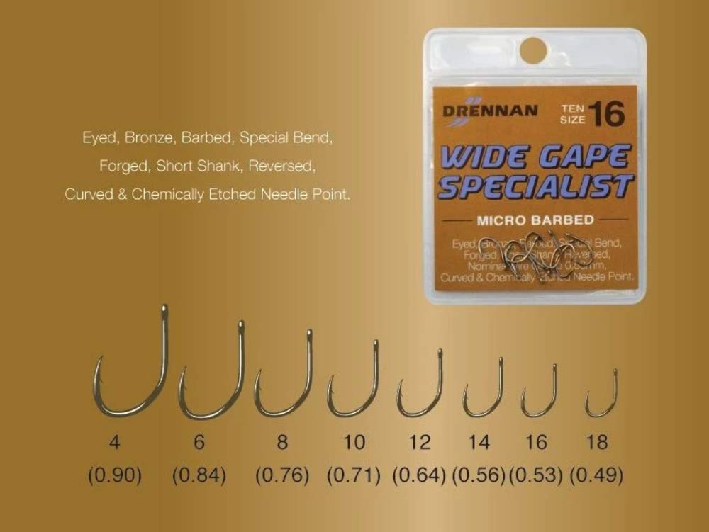 Drennan wide gape micro barbed eyed hooks: Amazon.co.uk: Sports & Outdoors