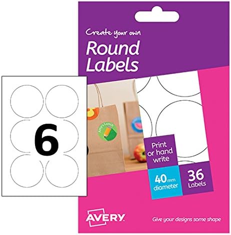 Avery Create Your Own Self-Adhesive Removable Round Labels, 6 Labels ...