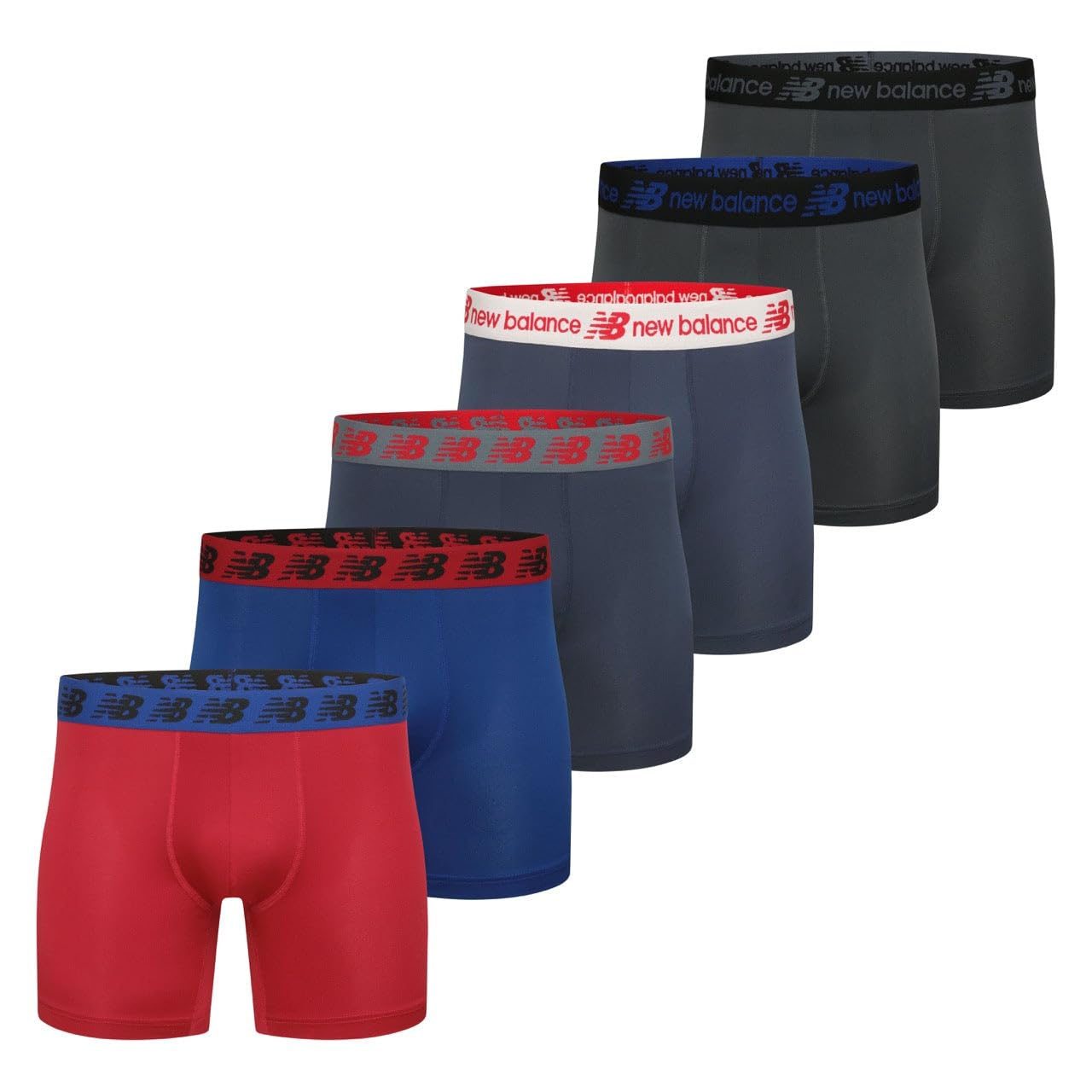 New Balance Men's Premium Performance Boxer Brief, Tm NVY/Red/Grey/Tm ...