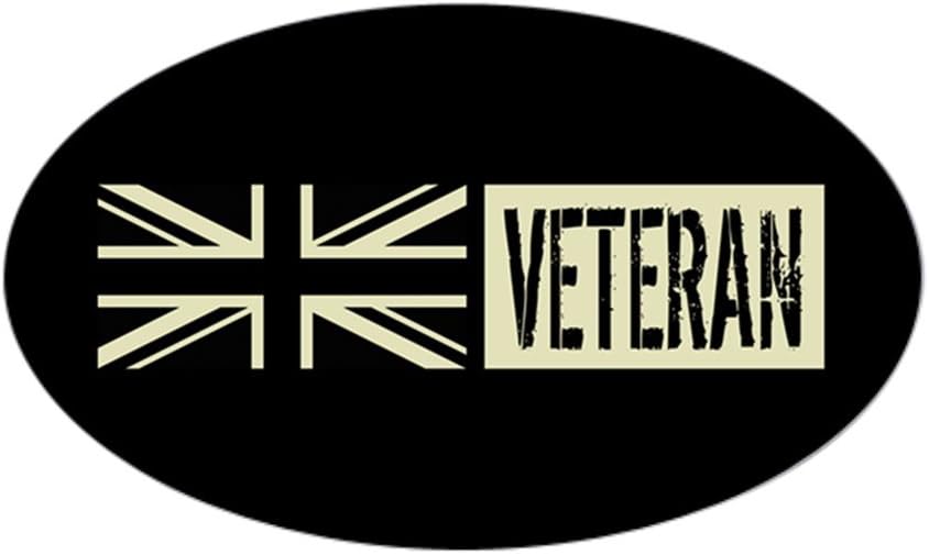 CafePress British Military: Veteran (Black Fl Oval Bumper Sticker Car ...