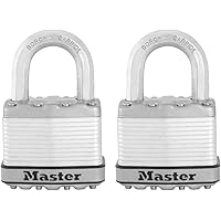 Master Lock 5T Outdoor Padlock with Key, 2 Pack Keyed-Alike, Silver ...