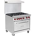 Amazon.com: MoTak Commercial Gas Range, 36 in. 6 Burners with 2 Rack ...
