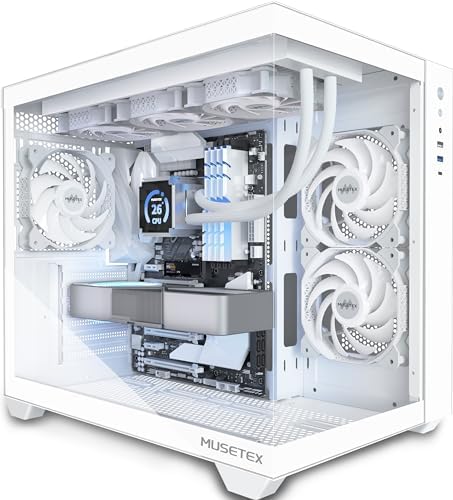 Musetex Mid Tower Case G07-N6 ATX PC Case, 6 PWM ARGB Fans Pre ...