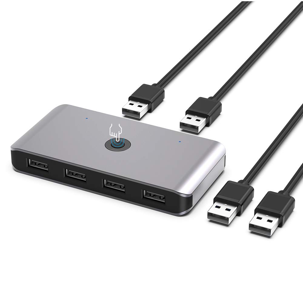 Rocketek USB 2.0 Switch-Selektor, zwei Computer, 6 Port USB 2.0 ...