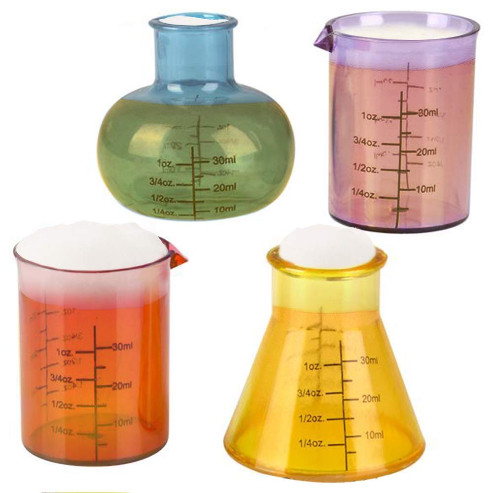 ArtCreativity Chemistry Glass Set, 4 Plastic Laboratory Glasses, Funny ...