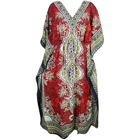 WOMENS LOUNGEWEAR CAFTANS: Boho Ladies Fashion Resort Wear Kimono Caftan
