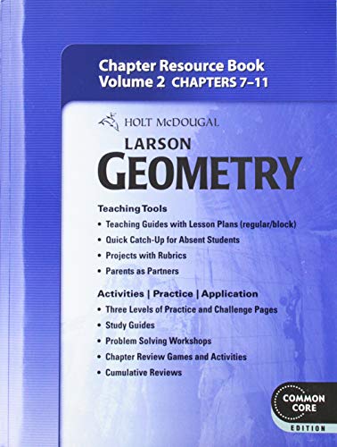 Amazon.com: Holt McDougal Larson Geometry: Common Core Chapter Resource ...