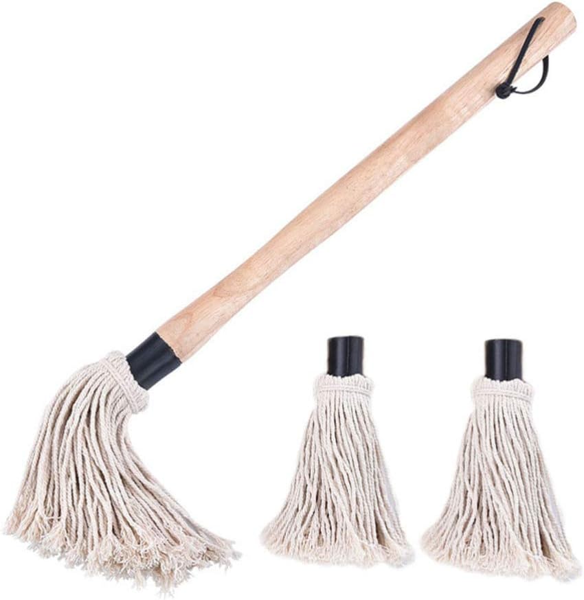 Yardwe BBQ Basting Mop, Long Handle Grill Basting Brush Mop with 2 ...