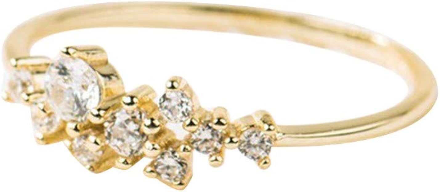 Kristall Einfache 3 Diamanten Ring Zirkonia Einfache Ringe für Frauen ...