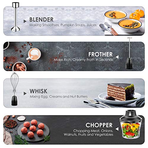 Hand Blender Immersion, REDMOND 5-in-1 Handheld Blender Stainless Steel ...