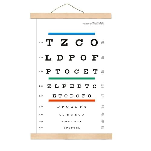 Snellen Eye Chart, Eye Charts for Eye Exams 10 Feet with Wood Frame ...