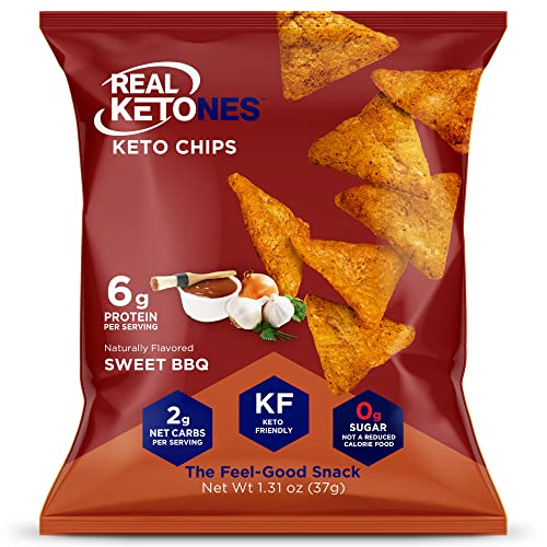 Real Ketones - Keto Protein Chips with MCT, Tortilla Style, Sweet BBQ ...