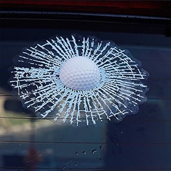 Amazon.com: COGEEK Broken Glass 3D Sticker Car Window Ball Hits Self ...