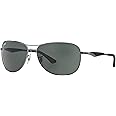 Ray-Ban Men's RB3519 Aviator Sunglasses, Gunmetal/Green, 59 mm : Amazon ...